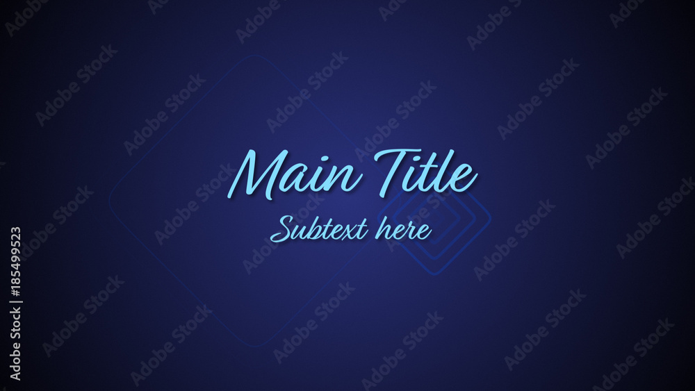 Blue Concentric Diamonds Title Stock Template | Adobe Stock