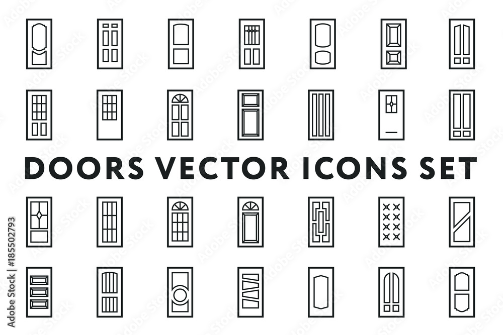 Vetor de Wooden Closed Front Door Entrance Modern Interior Design ...