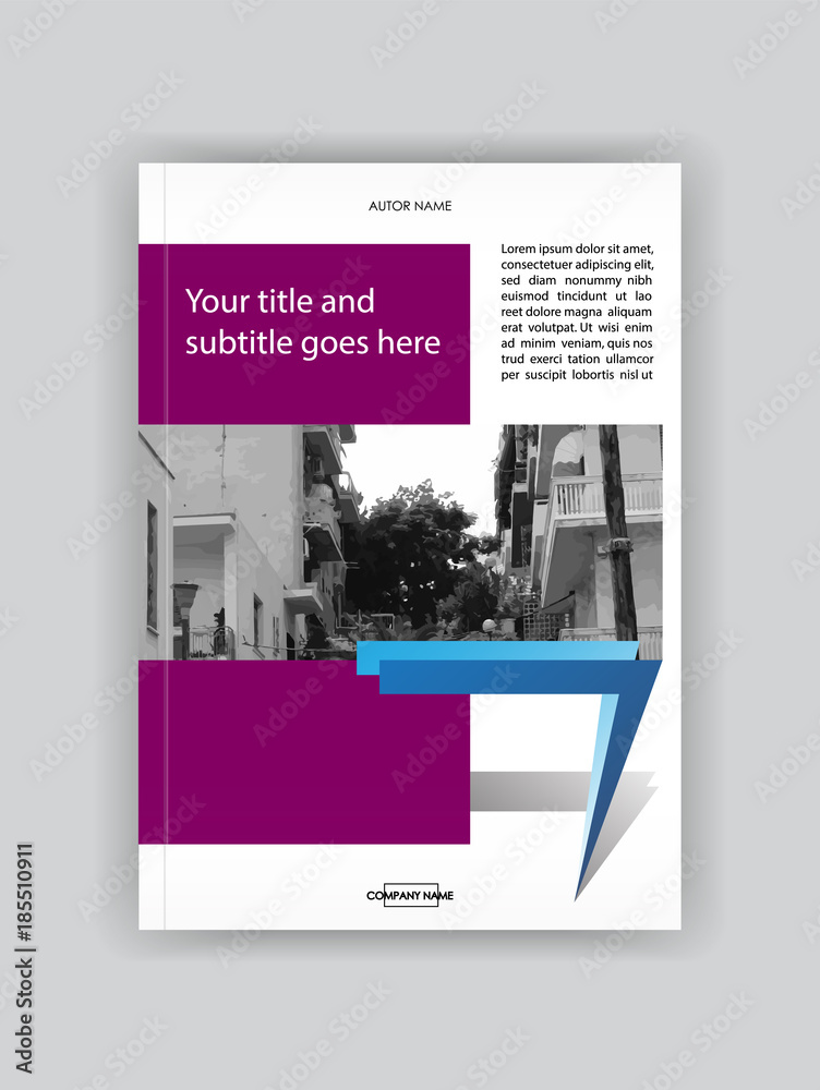 Purple Cover design booklet template, book, magazine, flyer, banner ...