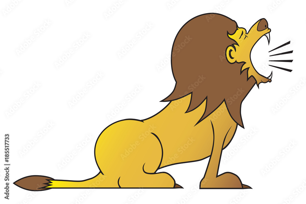 Cartoon Lion Roaring Stock Vector | Adobe Stock