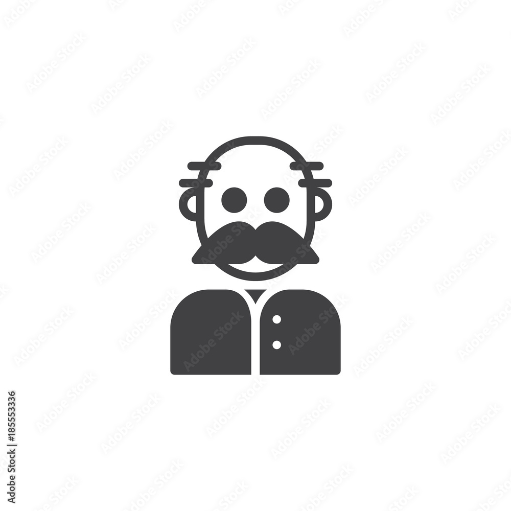 Grandfather icon vector, filled flat sign, solid pictogram isolated on ...