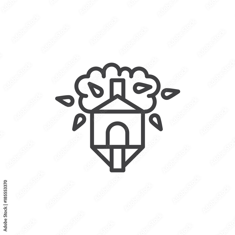 Treehouse line icon, outline vector sign, linear style pictogram ...