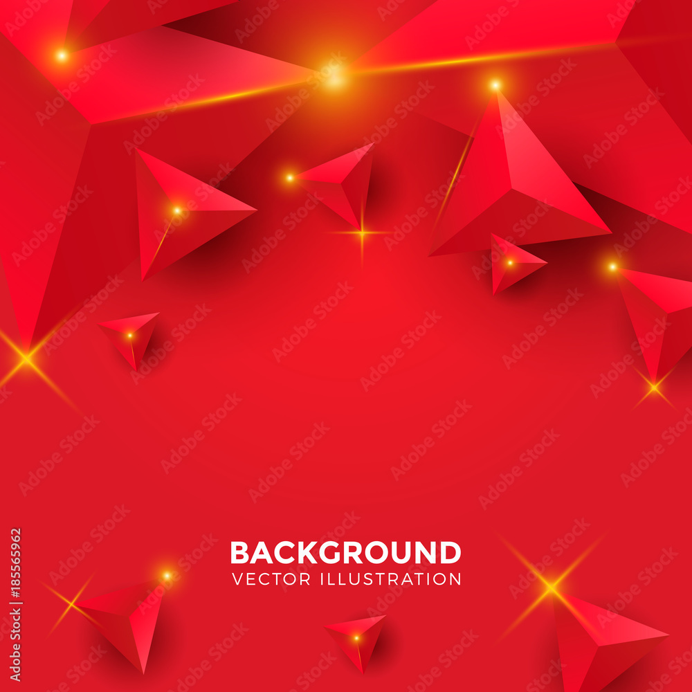 Abstract red Triangle Background. 3D Triangles. Modern Wallpaper ...