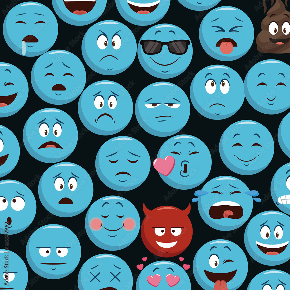 Emojis chat icons icon vector illustration graphic design Stock Vector ...