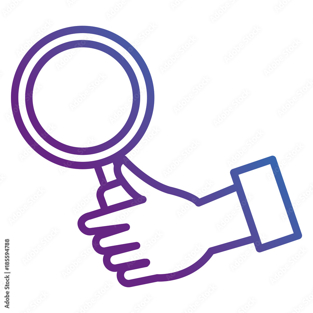 hand with magnifying glass isolated icon vector illustration design ...