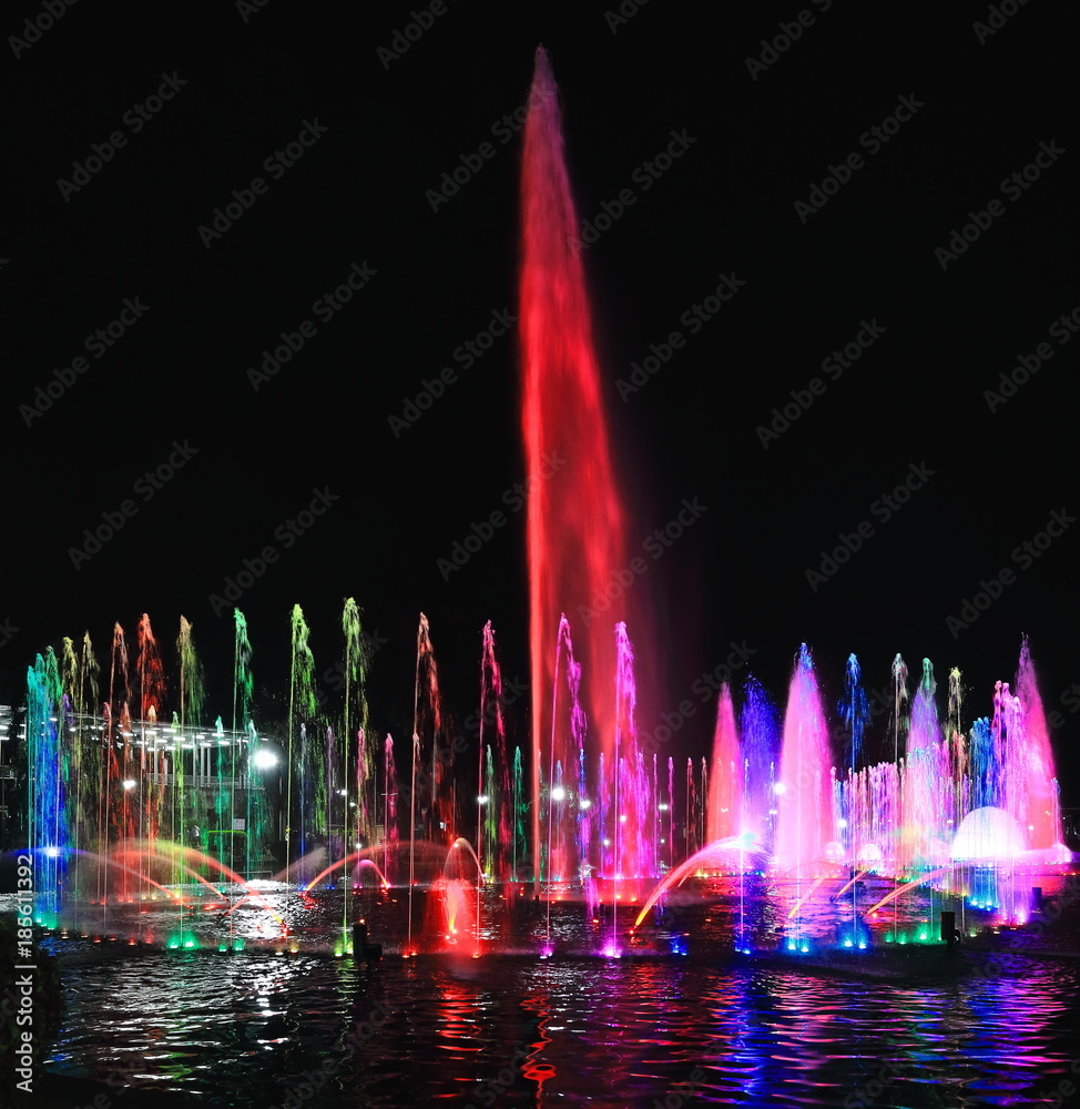 Musical Dancing Fountain in Rizal Park-Liwasang Rizal. Manila ...