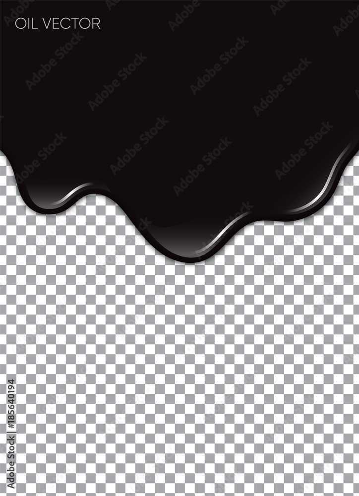Realistic Black Oil isolated on transparent background. Vector ...