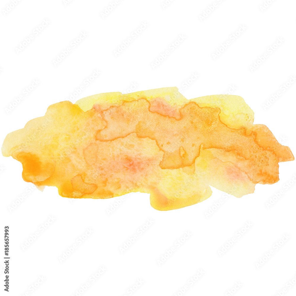 Watercolor texture in yellow. Abstract watercolor shape, blob, spot ...