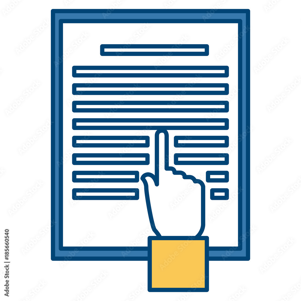 Hand pointing document icon vector illustration graphic design Stock ...