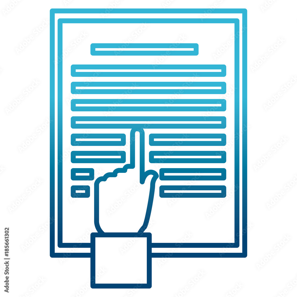 Hand pointing document icon vector illustration graphic design Stock ...