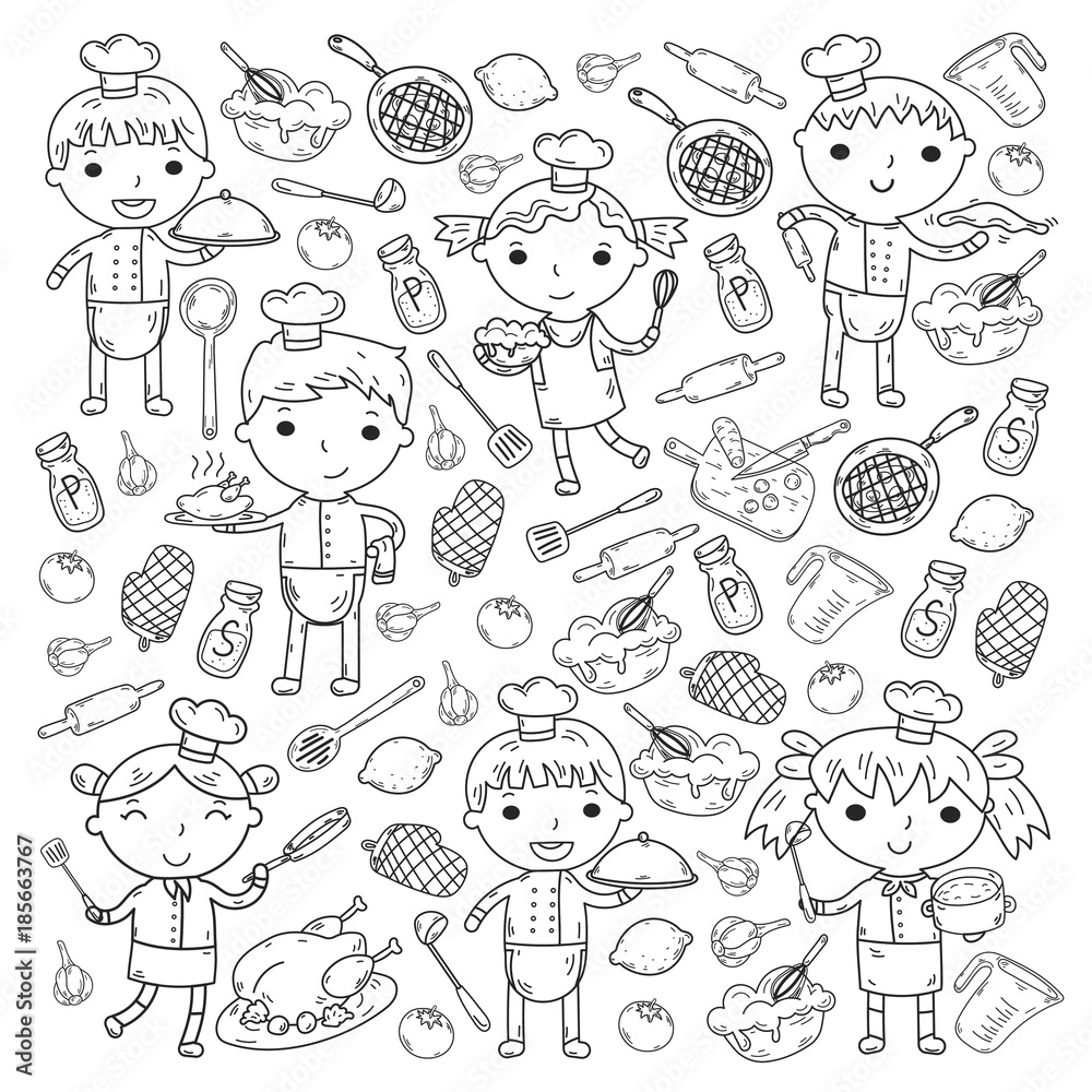 Kids Chef Coloring Pages