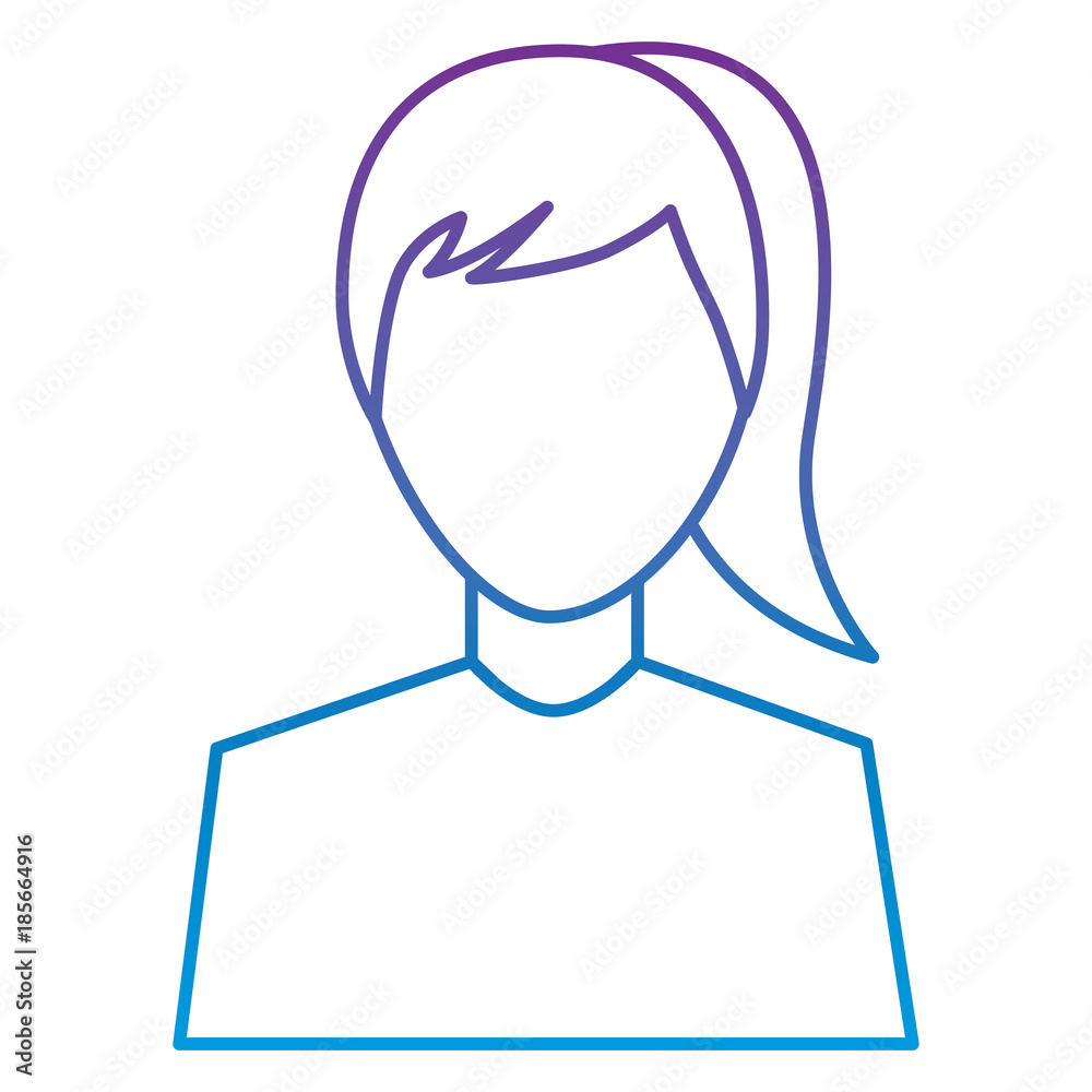 female avatar portrait character woman vector illustration outline ...