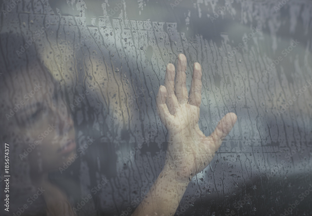 Woman Sad Looking Out Window