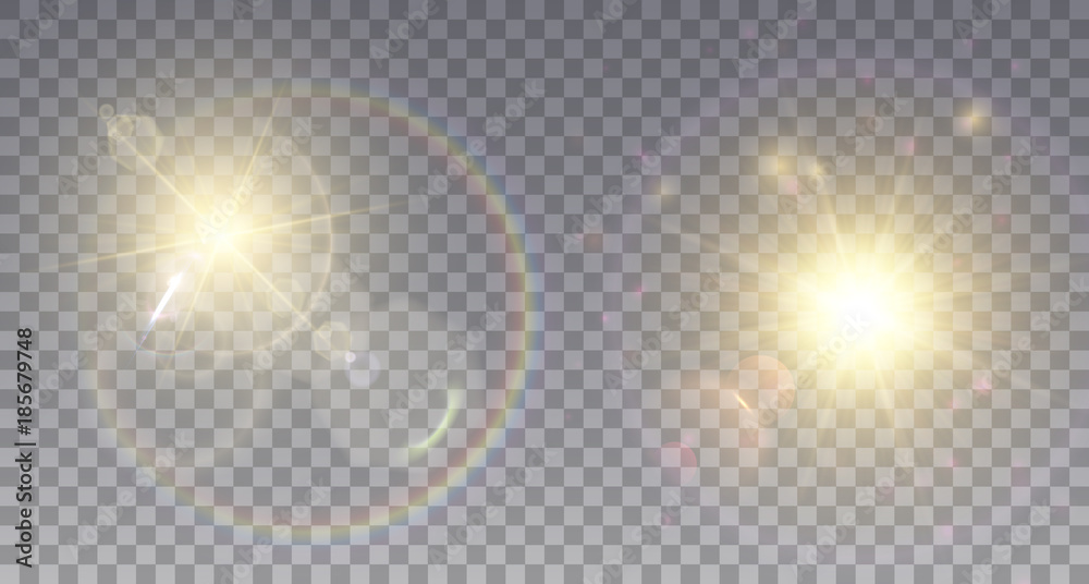 Two realistic lens flare effects Stock Vector | Adobe Stock