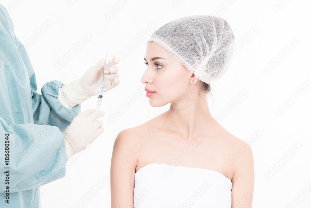 Professional plastic surgery services. Portrait of beautiful white ...