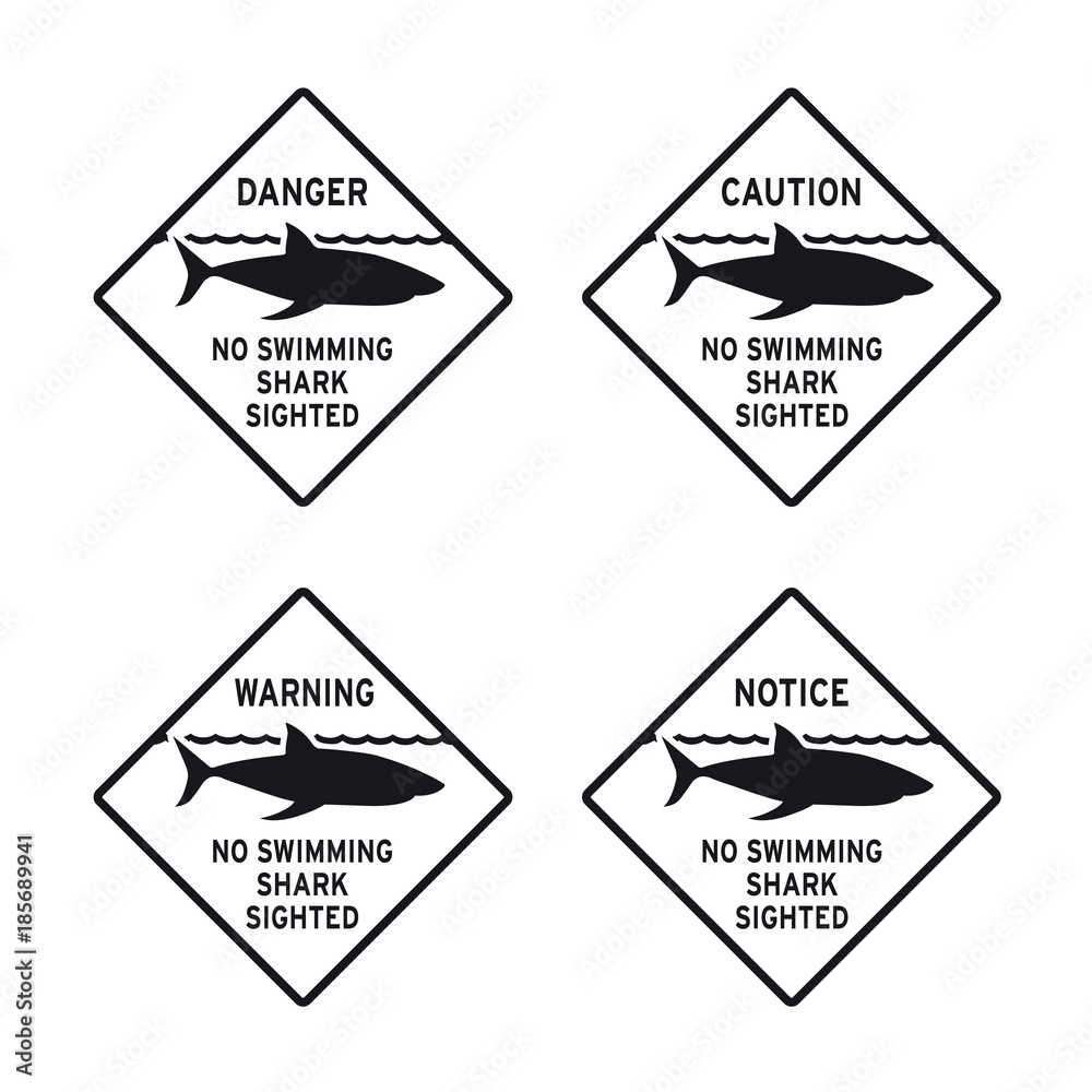 No Swimming Shark Sign