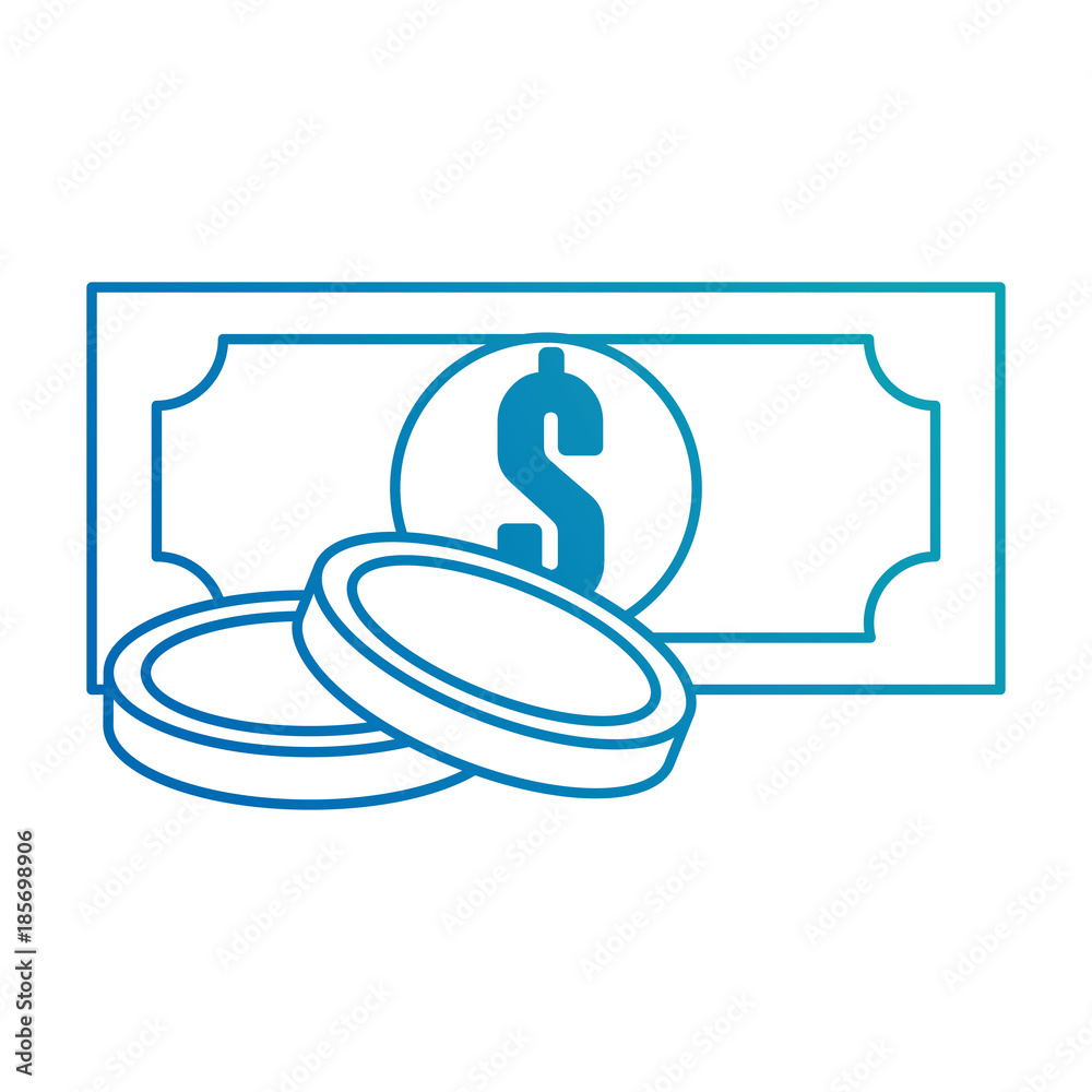 bills and coins icon vector illustration design Stock Vector | Adobe Stock