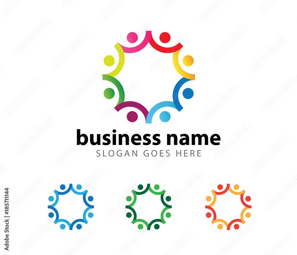 people community group dance club unity vector logo design Stock Vector ...