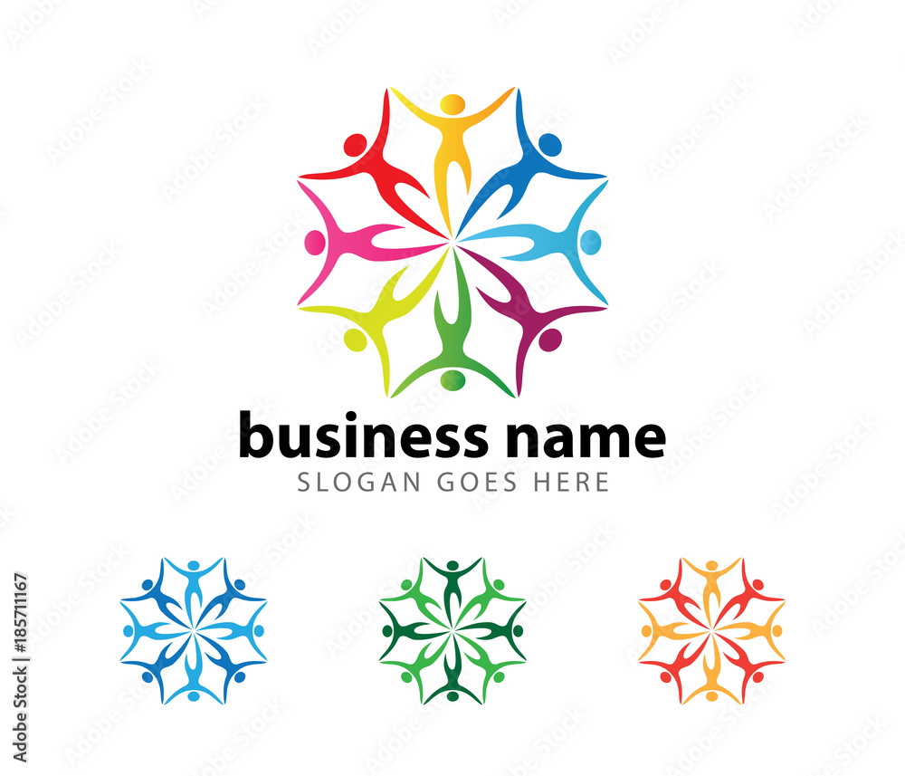 people community group dance club unity vector logo design Stock Vector ...
