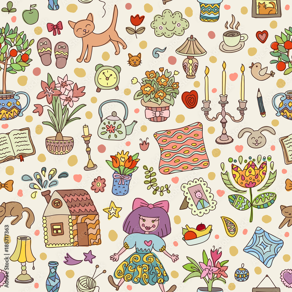 Home sweet home pattern. Texture for wallpaper, fills, web page ...