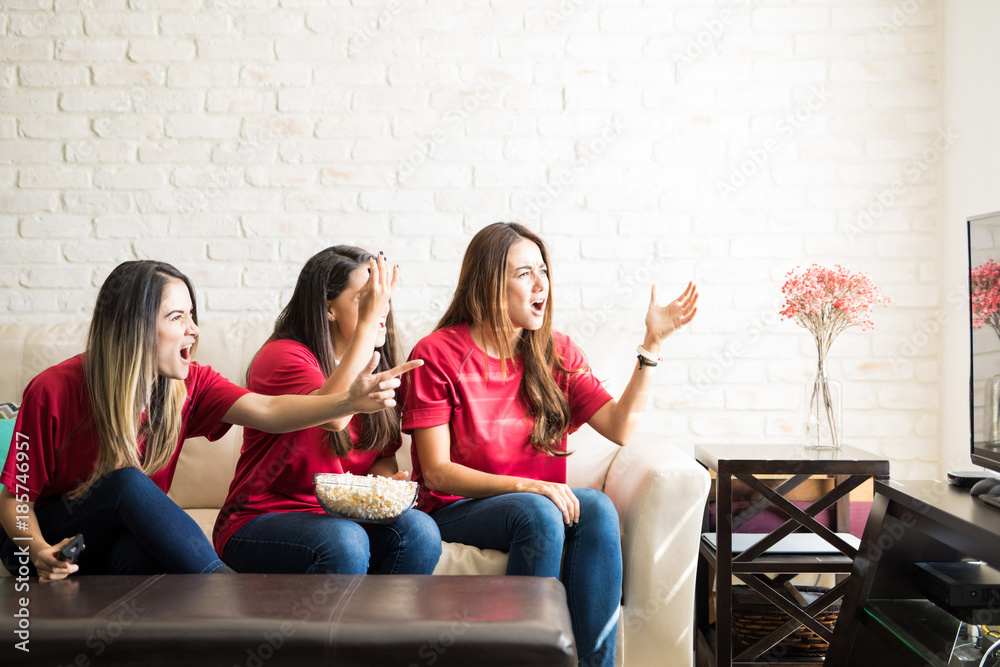 Sports fans rooting for their team Stock Photo | Adobe Stock