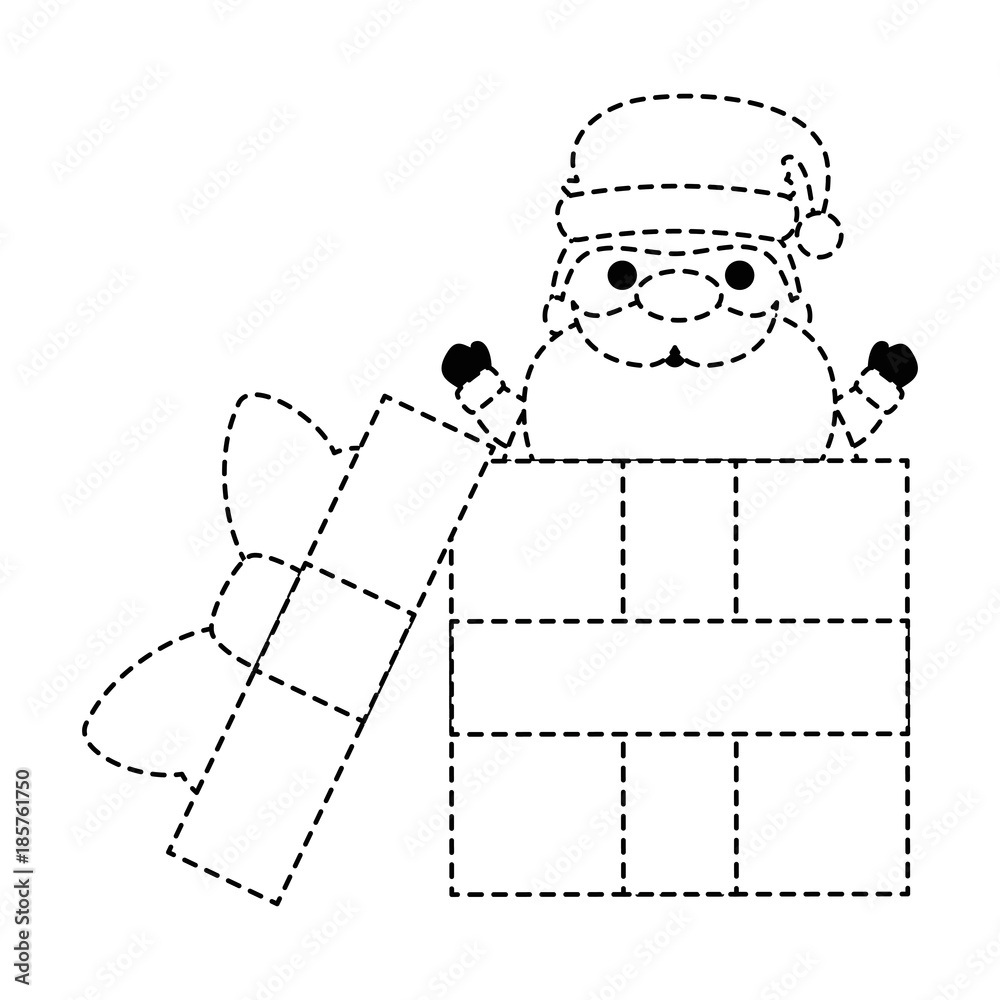 cute santa claus in gift kawaii character vector illustration design ...