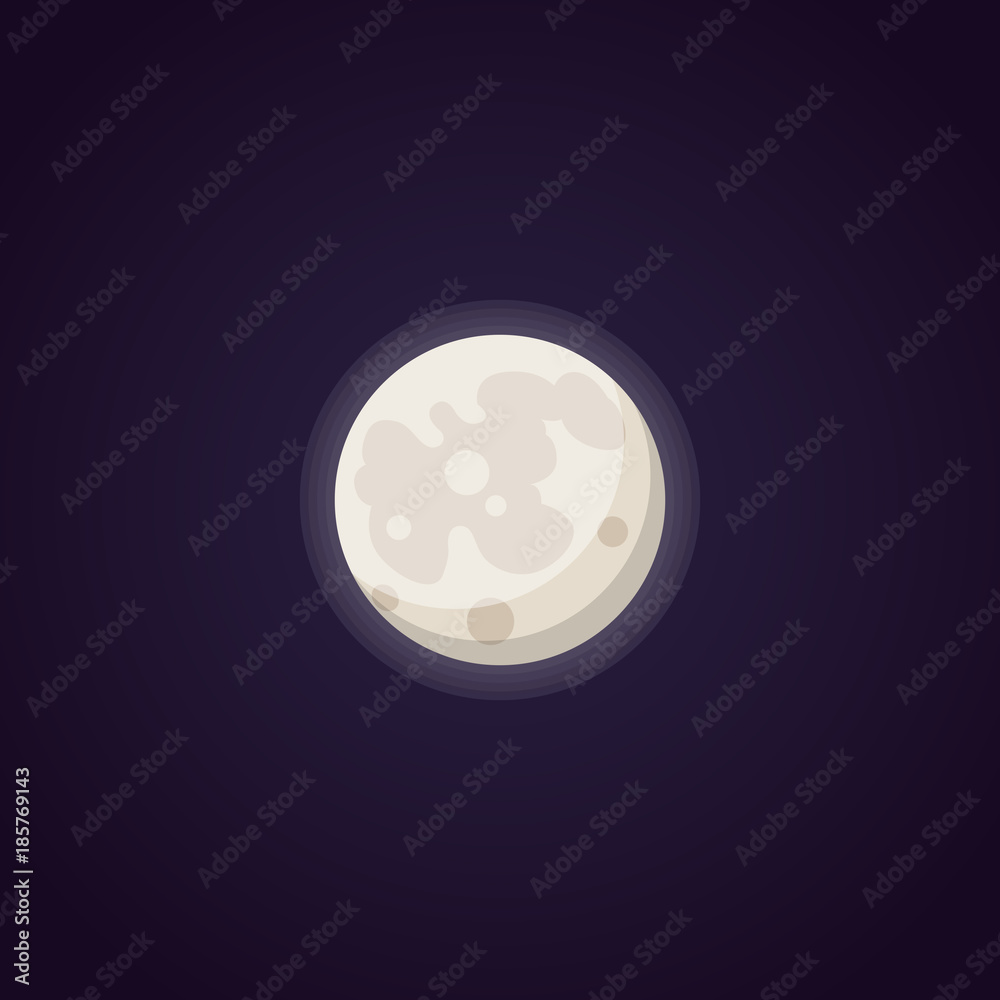 full moon isolated vector illustration in cartoon style Stock Vector | Adobe Stock