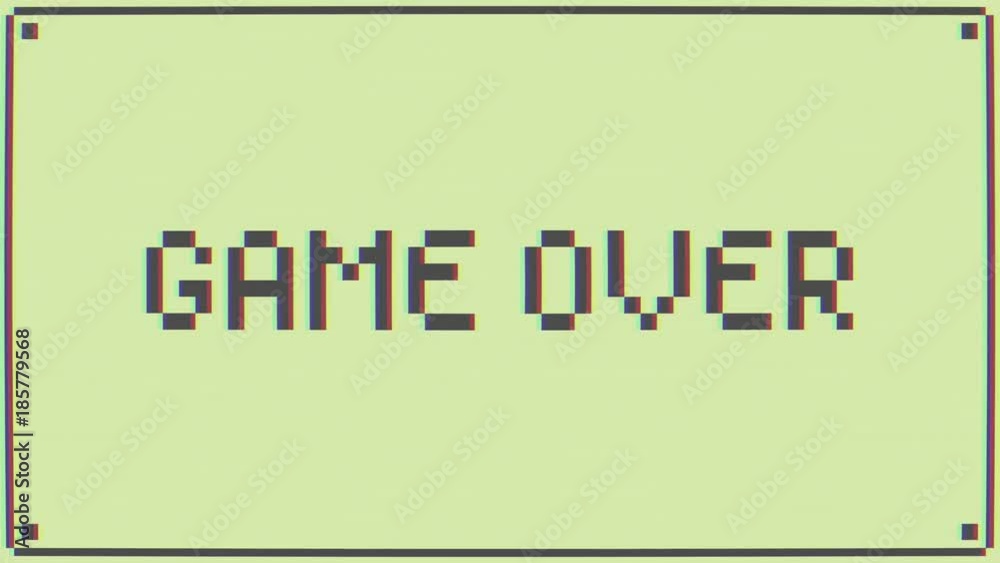 Game Over Retro Pixel Art Style Message on Old School Arcade Machine ...