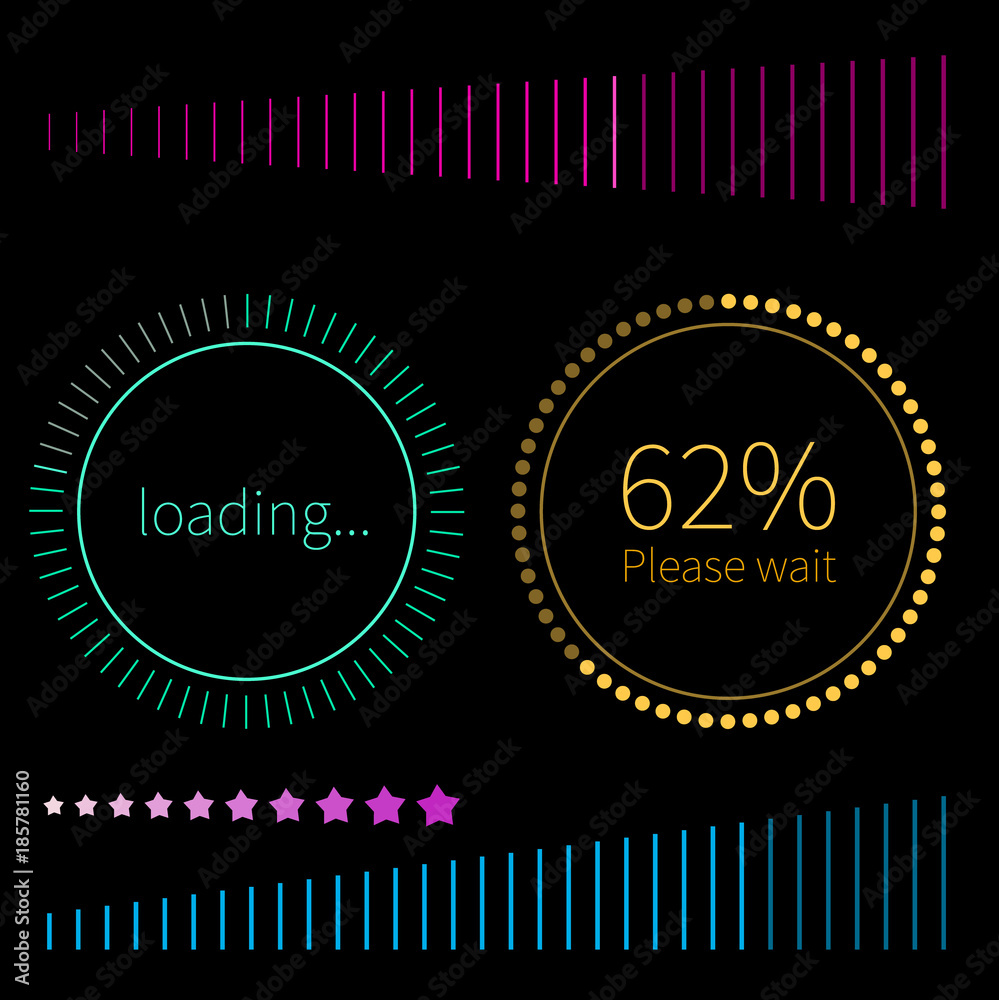 Green and gold round progress bars. Vector abstract symbol for webpage ...