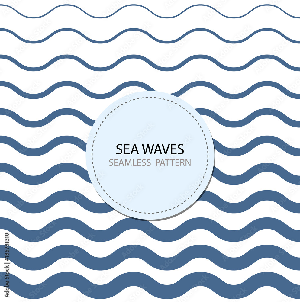 Seamless pattern. Blue light and dark wave pattern for fabric. Abstract ...