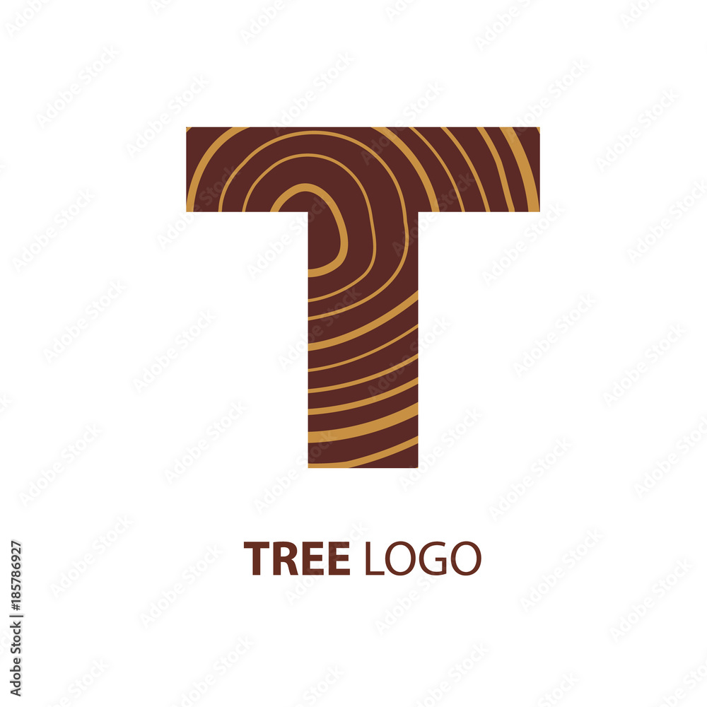 Logo letter T, wood furniture. Vector illustration, Concept of saw cut ...