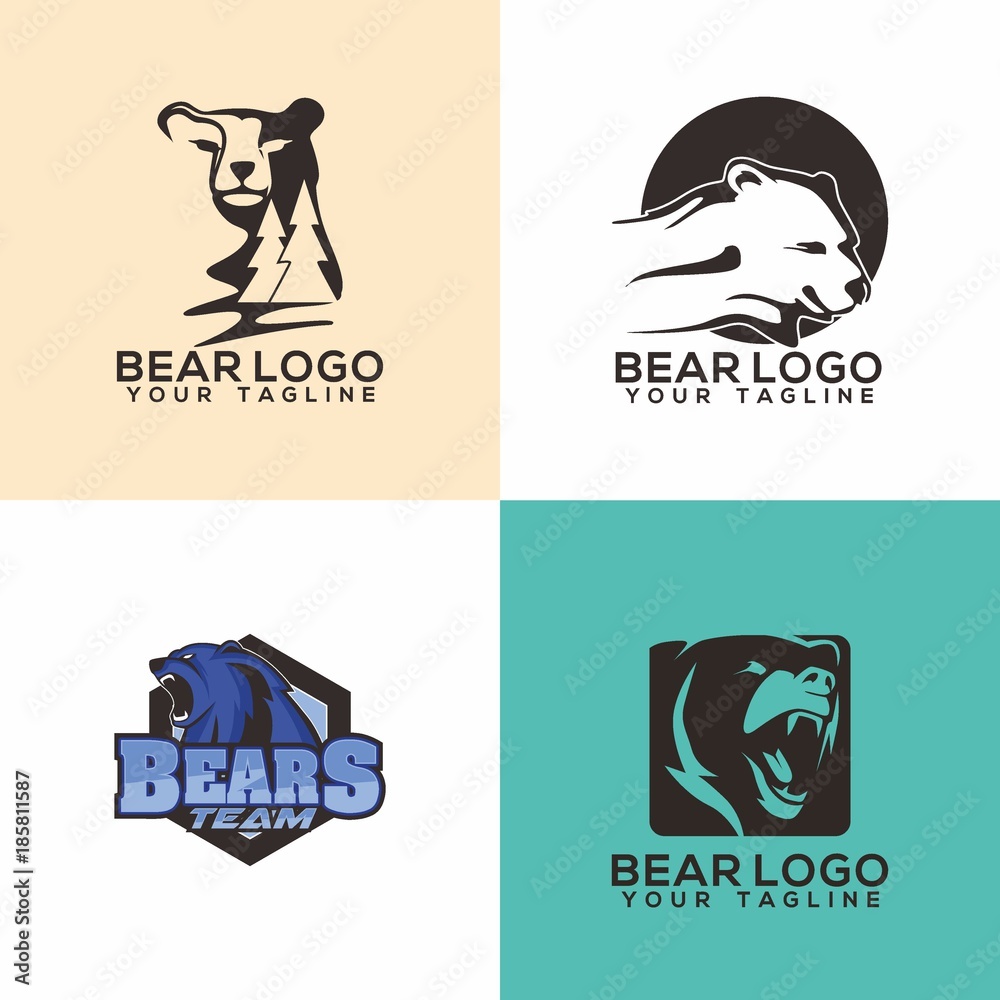 Bear Logo Vector Art Stock Vector | Adobe Stock