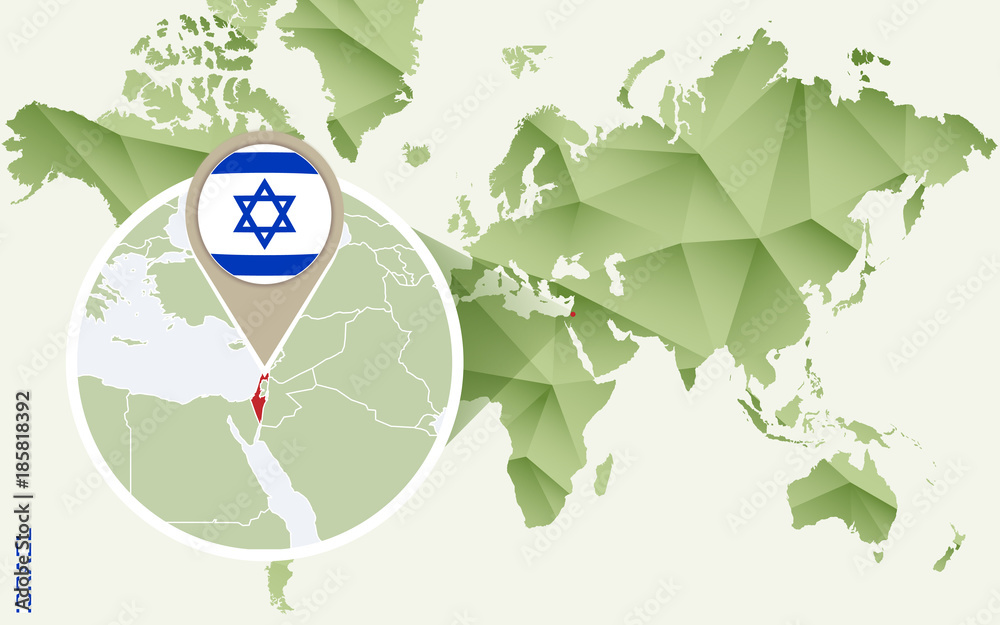 Infographic for Israel, detailed map of Israel with flag. Stock Vector ...