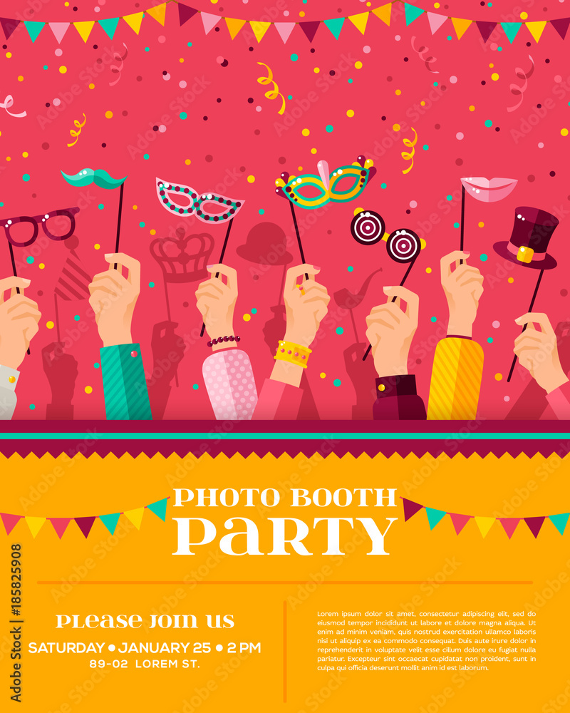 Carnival photo booth party poster Stock Vector | Adobe Stock
