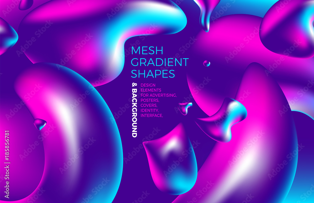 Background multicolored abstract vector holographic gradient 3D ...