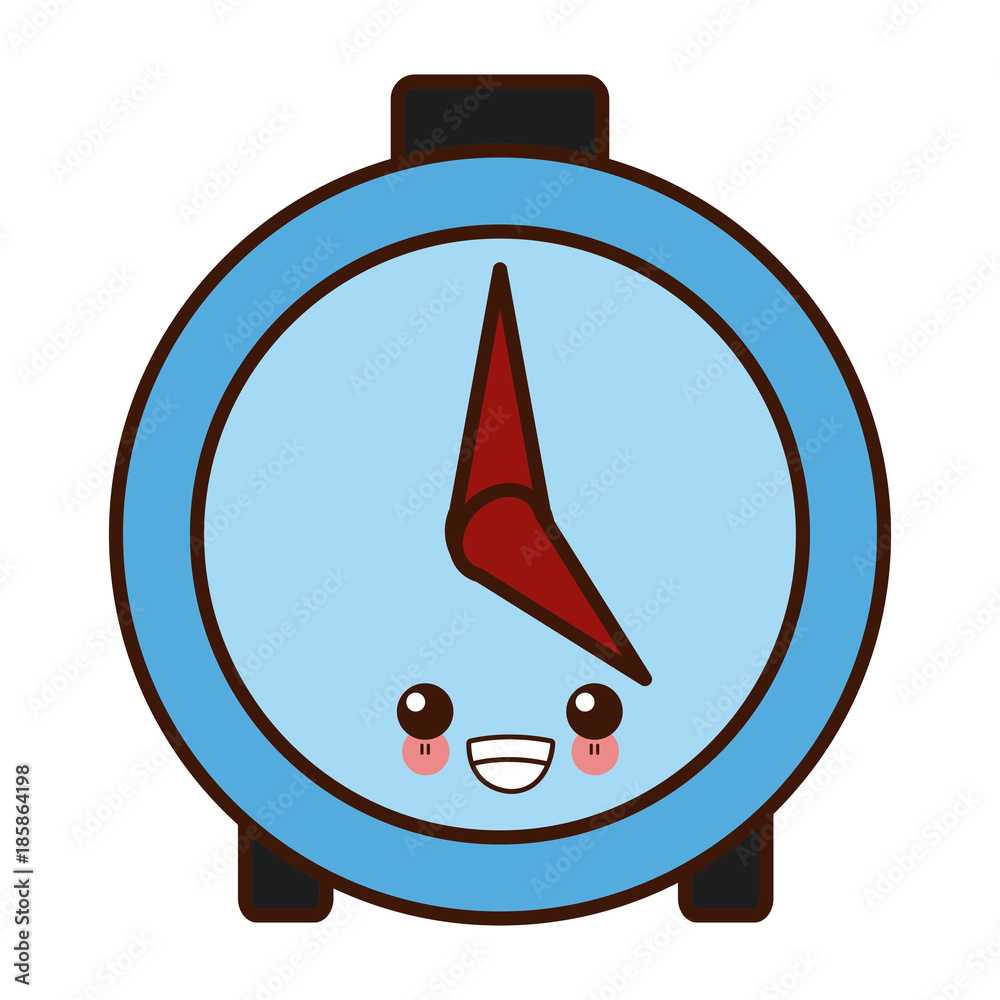 Timer chronometer symbol cute kawaii cartoon vector illustration Stock ...