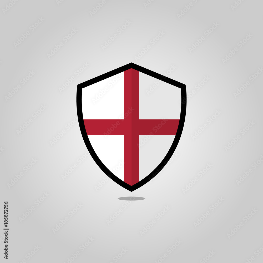 England Flag Flat Vector Shield Badge Stock Vector | Adobe Stock