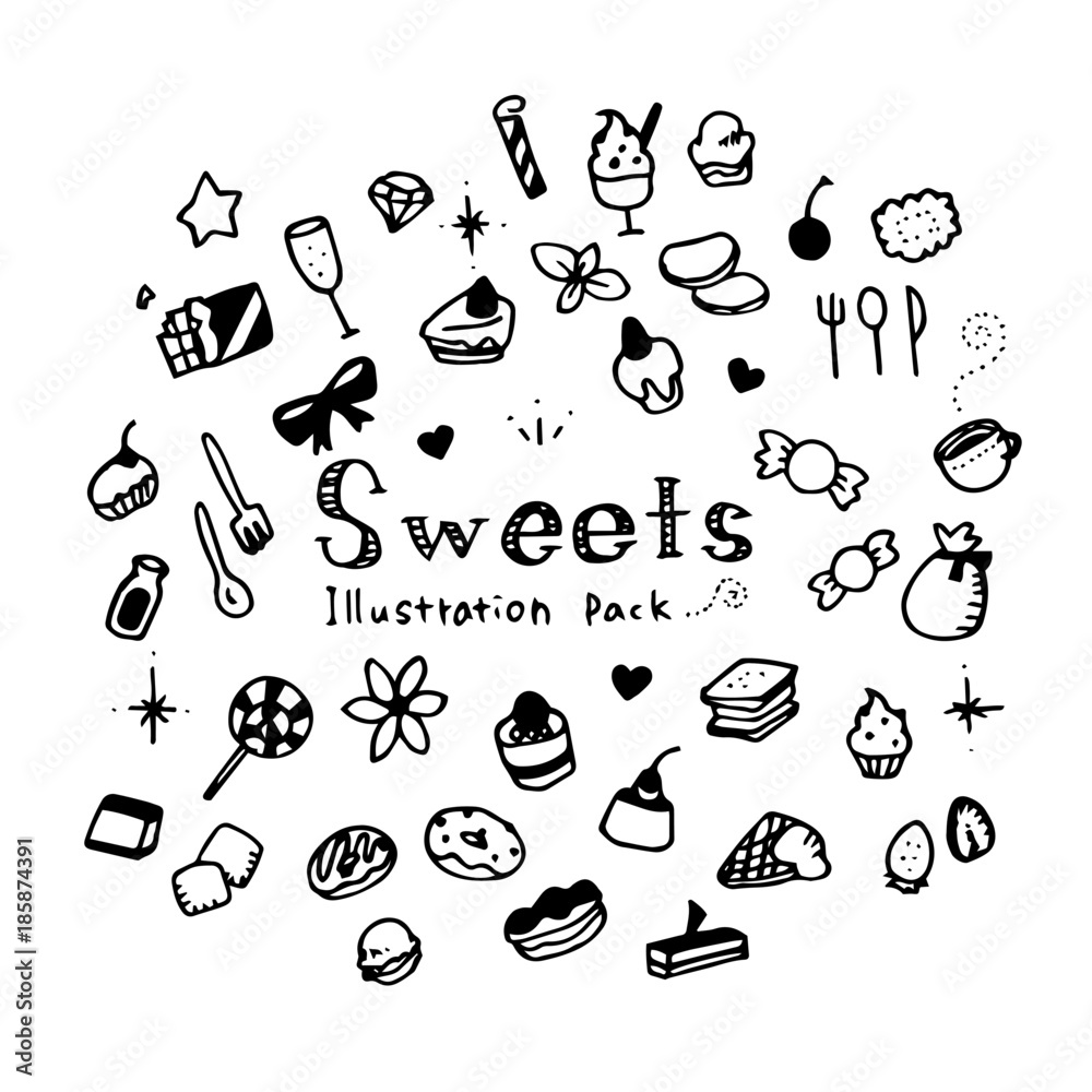 Sweets Illustration Pack Stock Vector | Adobe Stock