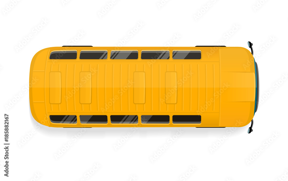 Bus Top View Flat Vector illustration Stock Vector | Adobe Stock