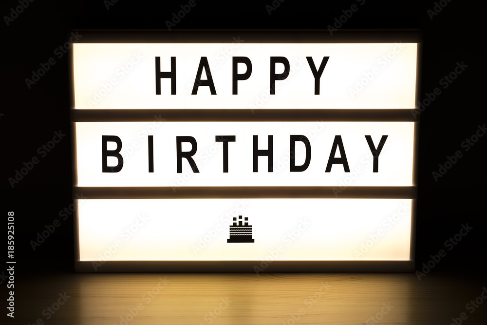 Poster Happy birthday light box sign board – Wall Art | UkPosters