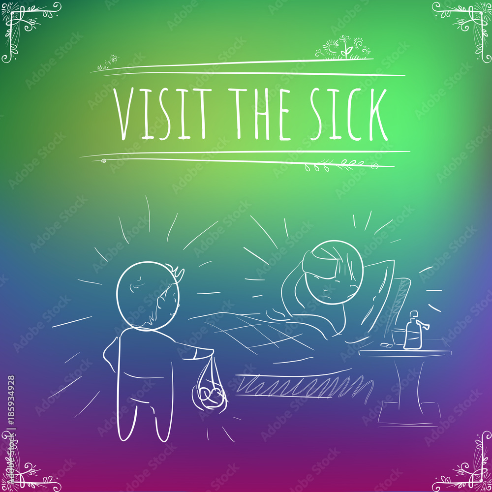 Hundred important reminders - notes - Visit the Sick - Green, blue and ...