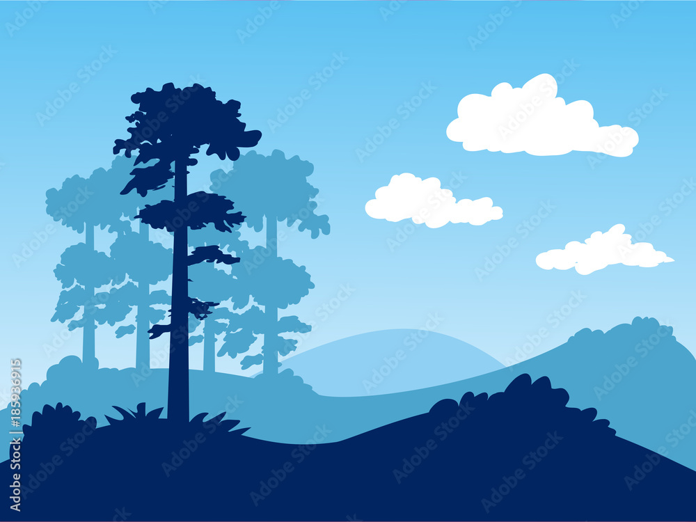 Vector Blue background Nature - for card, background, banner, website ...