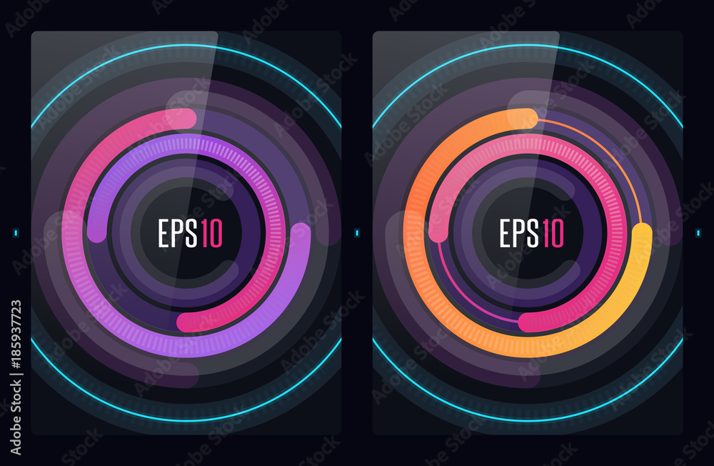 User interface UI elements colorful infographic data for App design ...