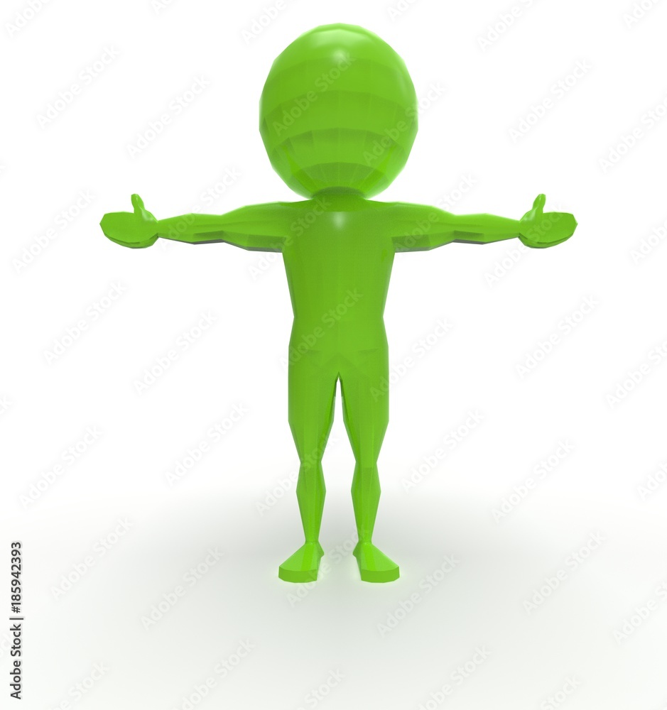 3d illustration of cartoon human. white background isolated. icon for ...