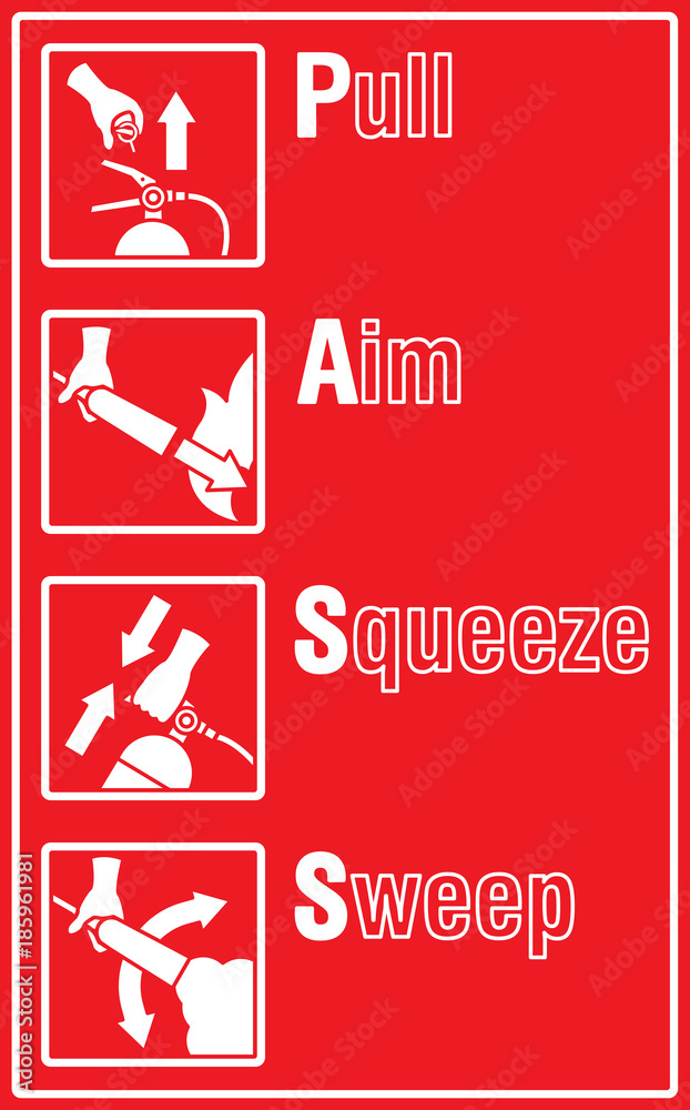 How to use a Fire Extinguisher Label, Fire extinguisher basic using ...