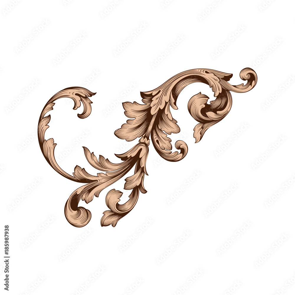 Classical baroque ornament vector Stock Vector | Adobe Stock