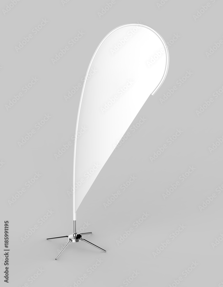 Blank white teardrop bow flag outdoor advertising shield beach flag ...