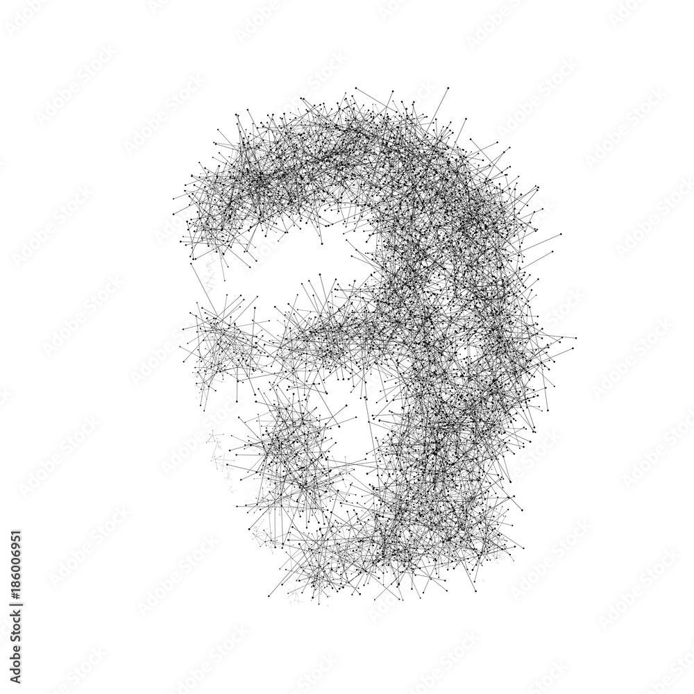 Abstract digital face isolated on white background. Digital technology ...