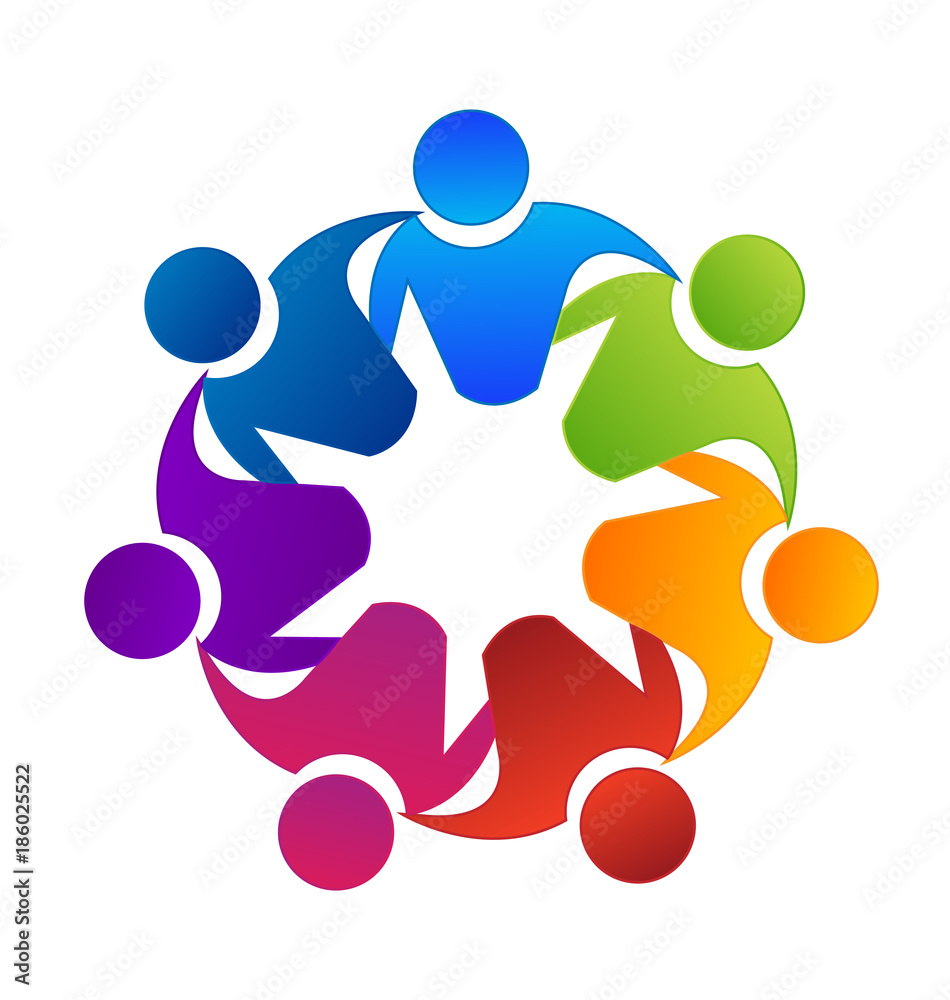 Vetor de Teamwork group of people icon do Stock | Adobe Stock