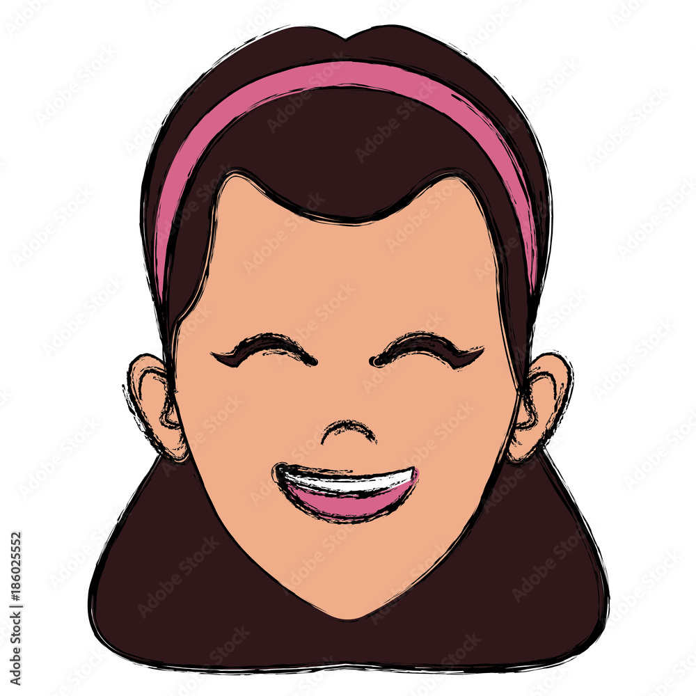 Beautiful woman face smiling icon vector illustration graphic design ...